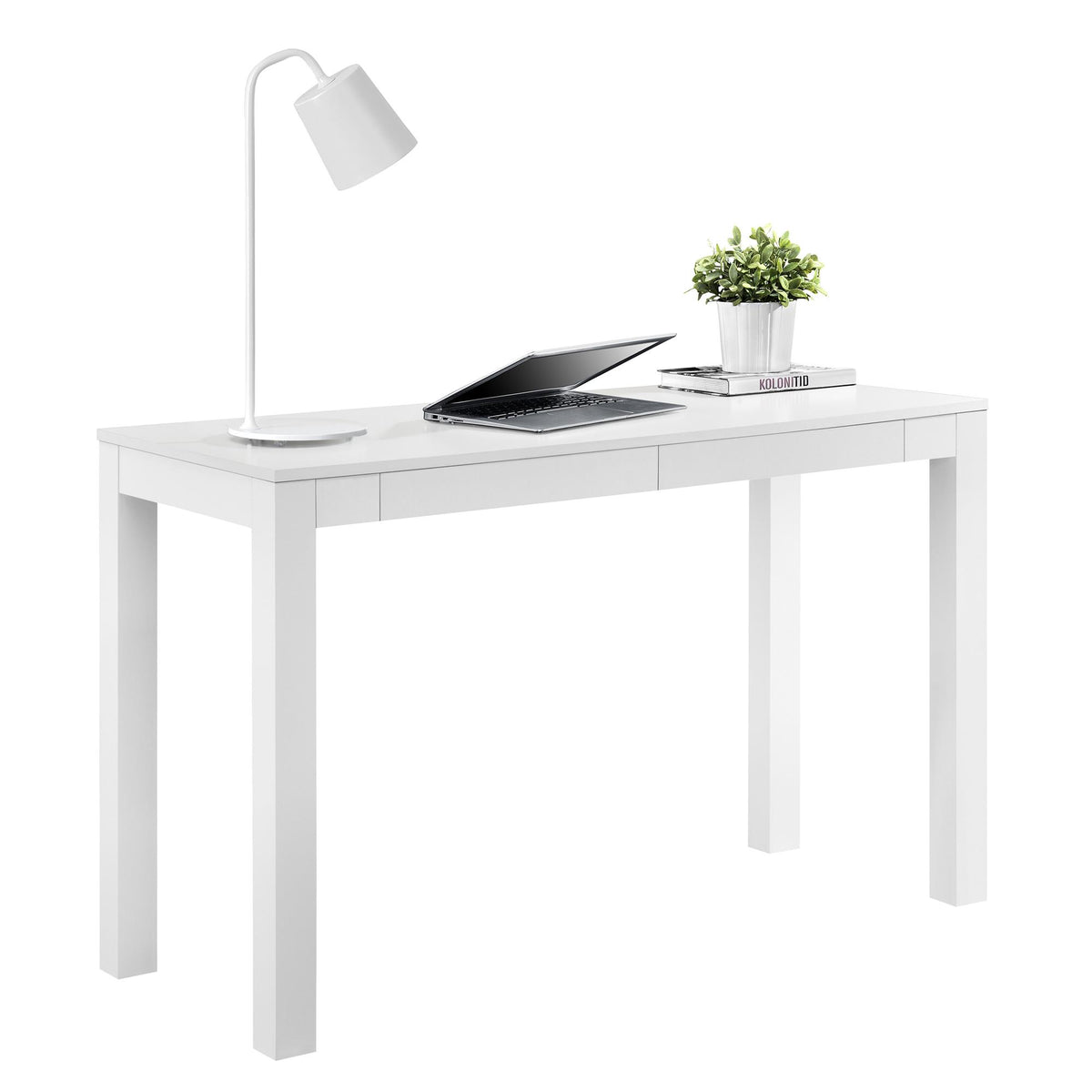 PARSONS COMPUTER DESK WITH 2 DRAWERS, WHITE – Dorel Home Europe