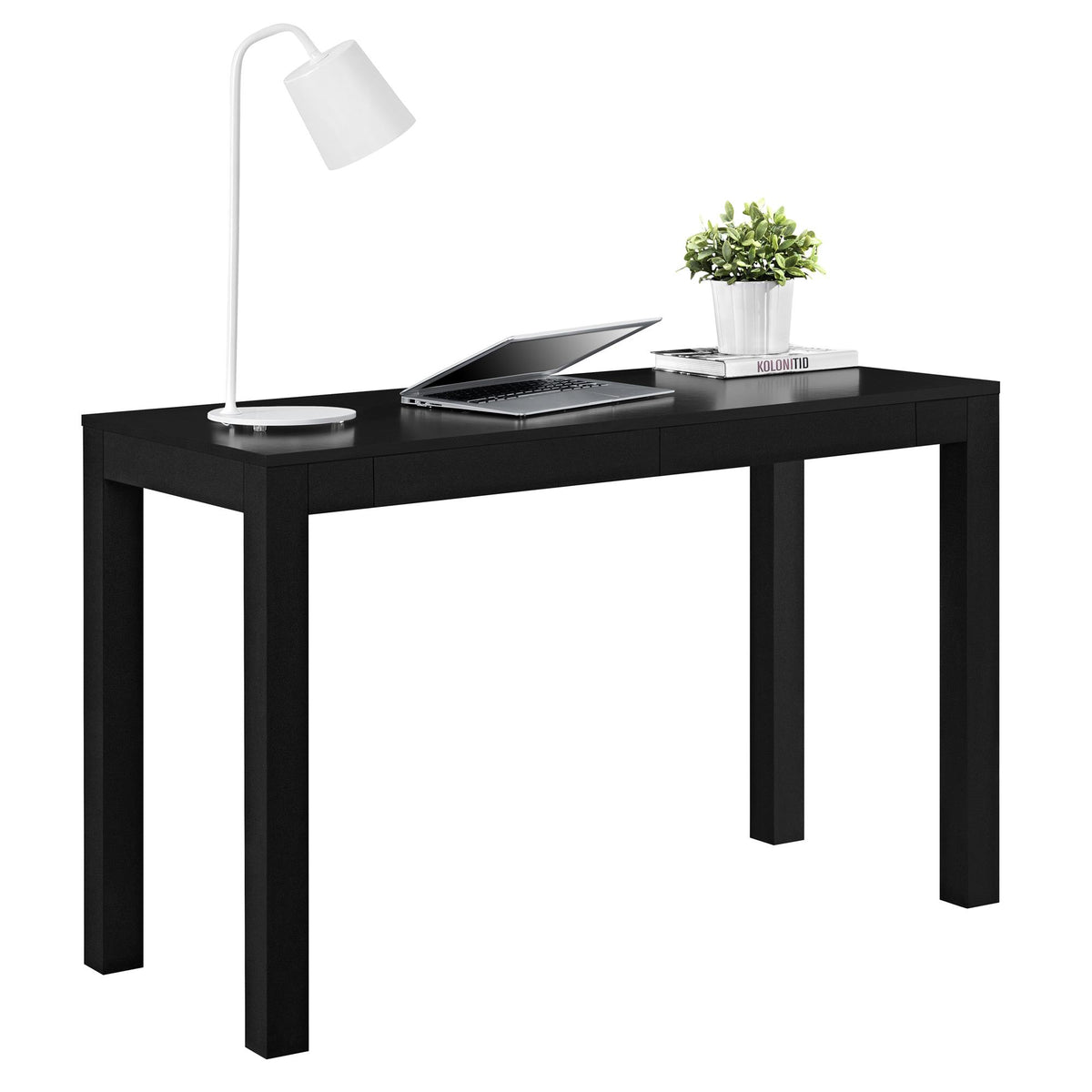 PARSONS COMPUTER DESK WITH 2 DRAWERS, BLACK – Dorel Home Europe