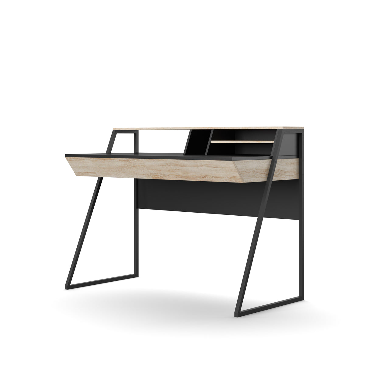 ALPHASON SALCOMBE DESK BLACK / SONOMA OAK LIGHT – Dorel Home Europe